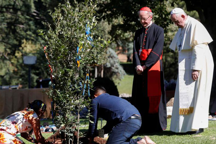 On feast of St. Francis, pope joins Amazonians to plant tree at Vatican ...