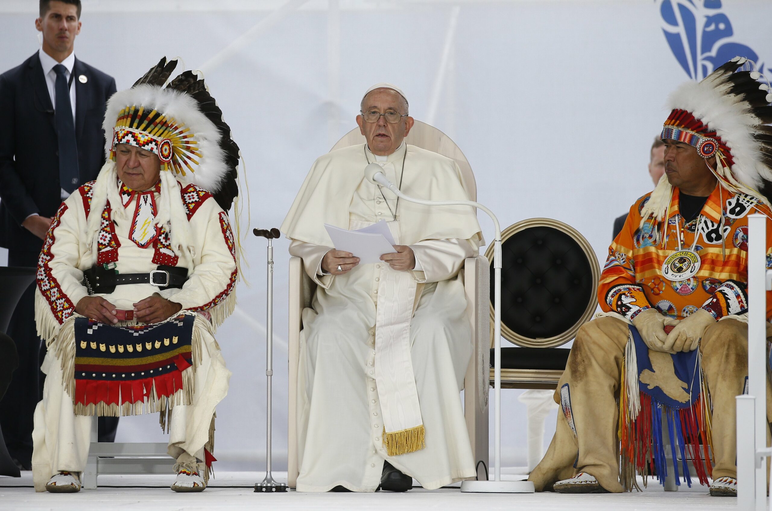 Returning moccasins, pope apologizes for church role in residential ...